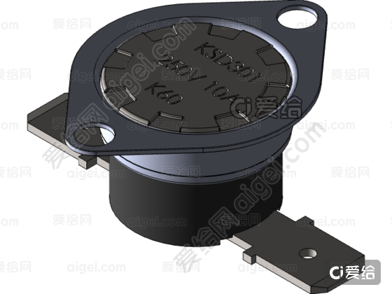 KSD公司301 双金属恒温器(KSD301 Bimetal thermostat)_sw|stp|xt - 3d模型_免费下载 - 爱给网