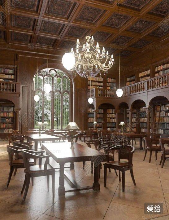 Oxford Library 牛津图书馆_daz - Daz 3D 模型 免费下载 - 爱给网