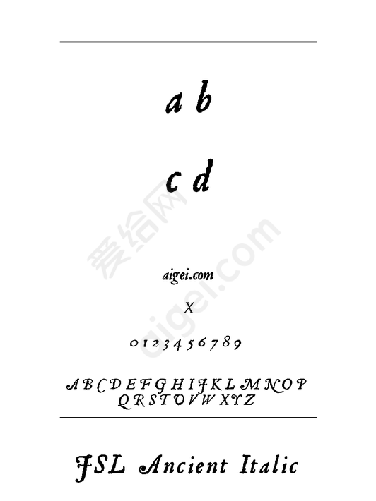 JSL古代斜体(JSL Ancient Italic) - 字体_ttf素材 免费下载 - 爱给网