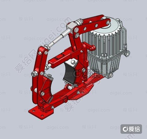 YWZ4系列电力液压鼓式制动器YWZ4-630／300-ⅠA-RL.HR_sw - 3d模型 - 爱给网