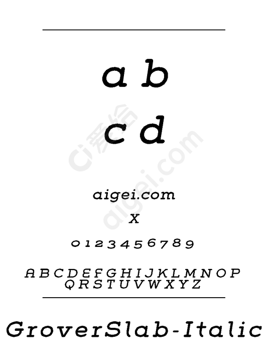 Grover Slab倾斜(GroverSlab-Italic) - 字体_ttf素材 免费下载 - 爱给网