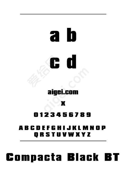 Compacta黑色BT(Compacta Black BT) - 字体_ttf素材 免费下载 - 爱给网