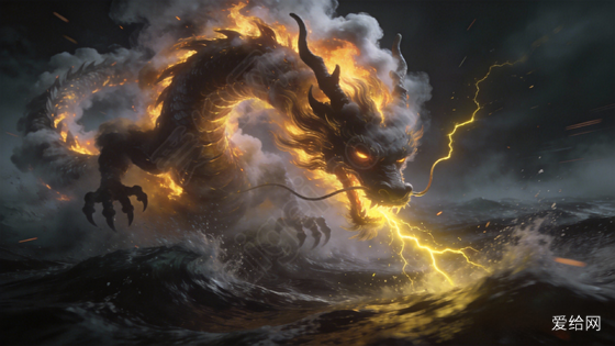 jimeng-2026-01-13-4314-一张由云雾凝聚而成的巨型神龙轮廓，山海经，五官、头发和云雾融为一体，低下头，眼睛..._图片 ...