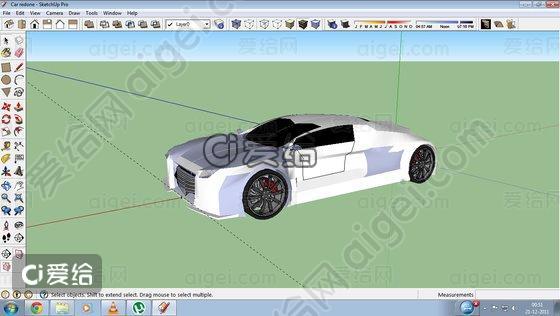 汽车外壳(Car Outer Shell)_skp - 草图大师模型 - 爱给网