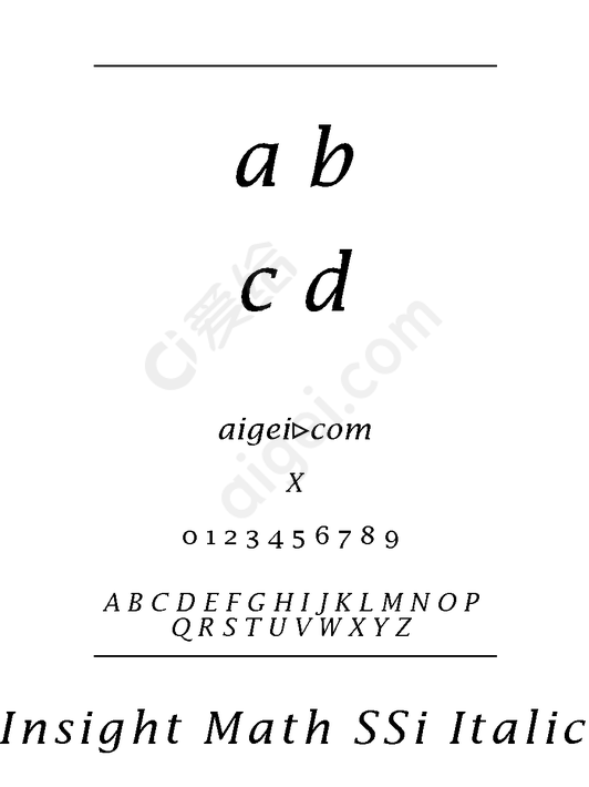 Insight数学S Si Italic(Insight Math SSi Italic) - 字体_ttf素材 免费下载 - 爱给网