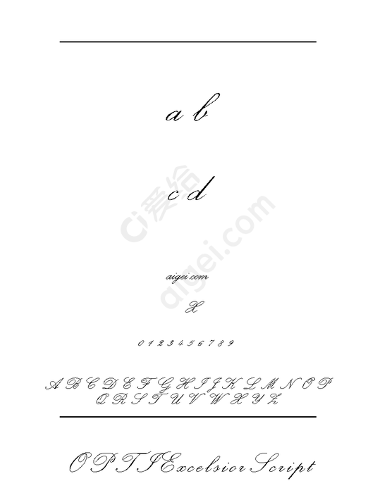 OPTI Excelsior脚本(OPTIExcelsiorScript) - 字体_ttf素材 免费下载 - 爱给网