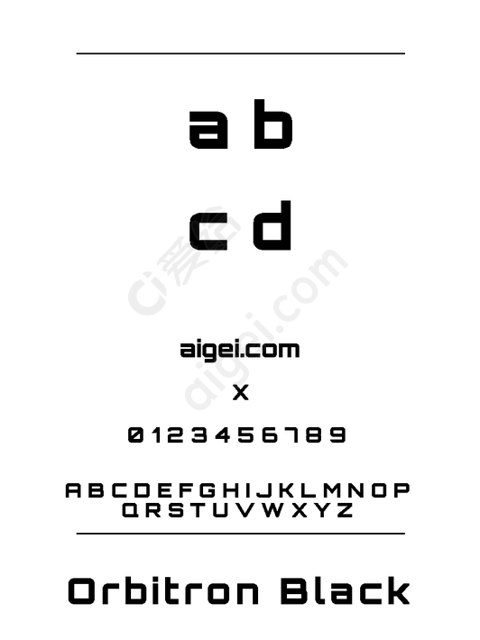 NBTL Orbitron黑色(NBTL_Orbitron Black) - 字体_ttf素材 免费下载 - 爱给网