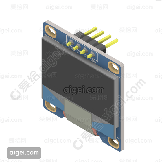 潘塔拉OLED0.96 128X64(Pantalla OLED 0.96 128x64)_stp - 3d模型 - 爱给网