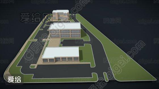[免费的] 基础校园： 场景([FREE] Basic Campus： Scene)_fbx|gltf - 3d模型_免费下载 - 爱给网